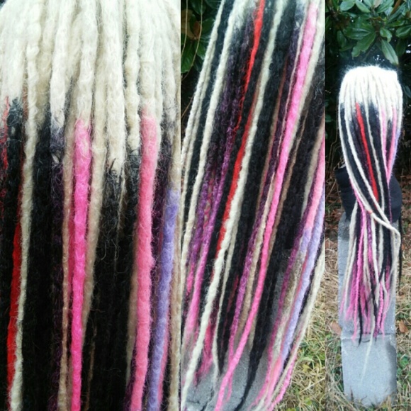 myhairandstuff | Accessories | Long Blonde Ombre Black Pink Loc ...
